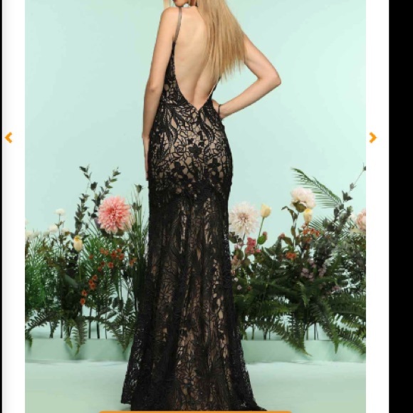 Zoey Grey | Dresses | Chic Blacknude Lace Prom Dress From Zoey Grey ...